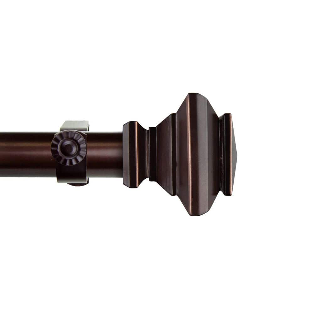 EMOH 160 in. - 240 in. Adjustable Single Curtain Rod 1 in. Dia in ...
