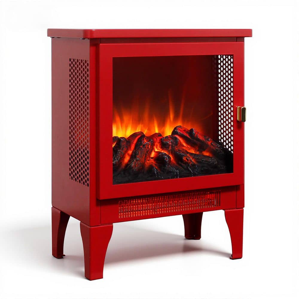 SUNRINX 17 in. Freestanding Electric Fireplace Stove Heater with 3D ...
