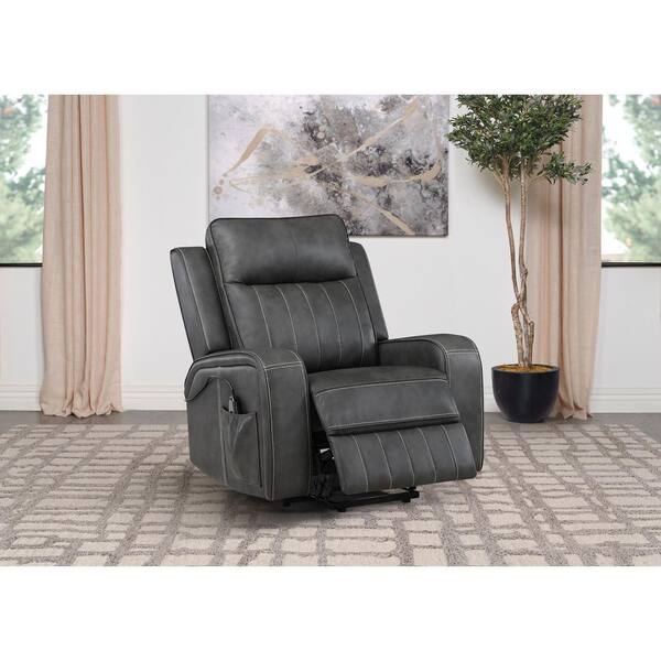 Grey faux leather recliner store