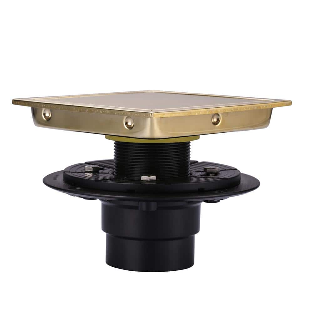 WOWOW 6 in. x 6 in. Stainless Steel Square Shower Drain with Tile-In ...