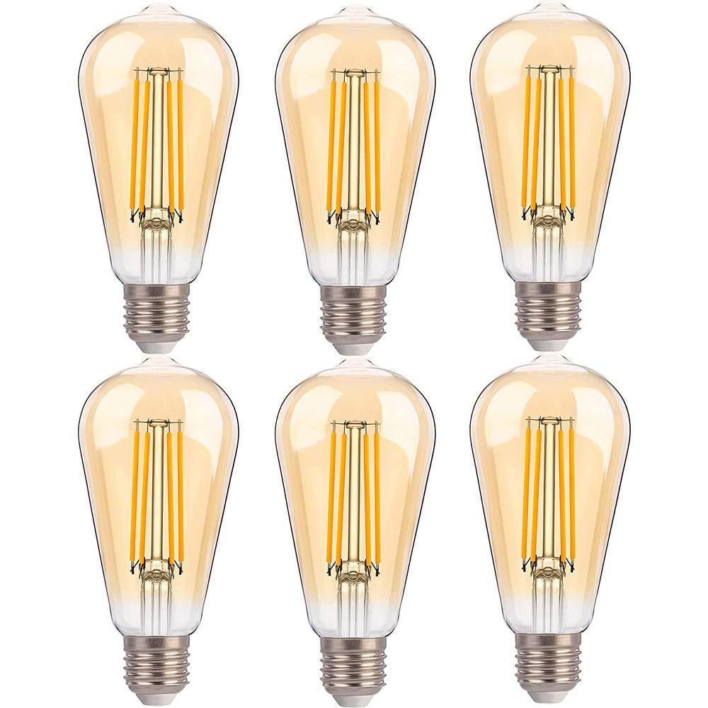 FLSNT 100-Watt Equivalent ST19 Dimmable LED Straight Filament Vintage ...