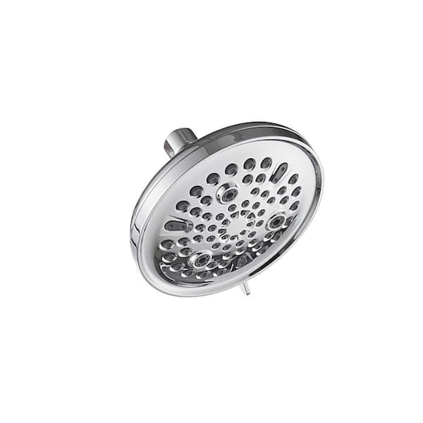 BWE Modern 8-Spray Patterns with 1.8 GPM 6 in. Wall Mount Rain Fixed Shower Head in Polished ...
