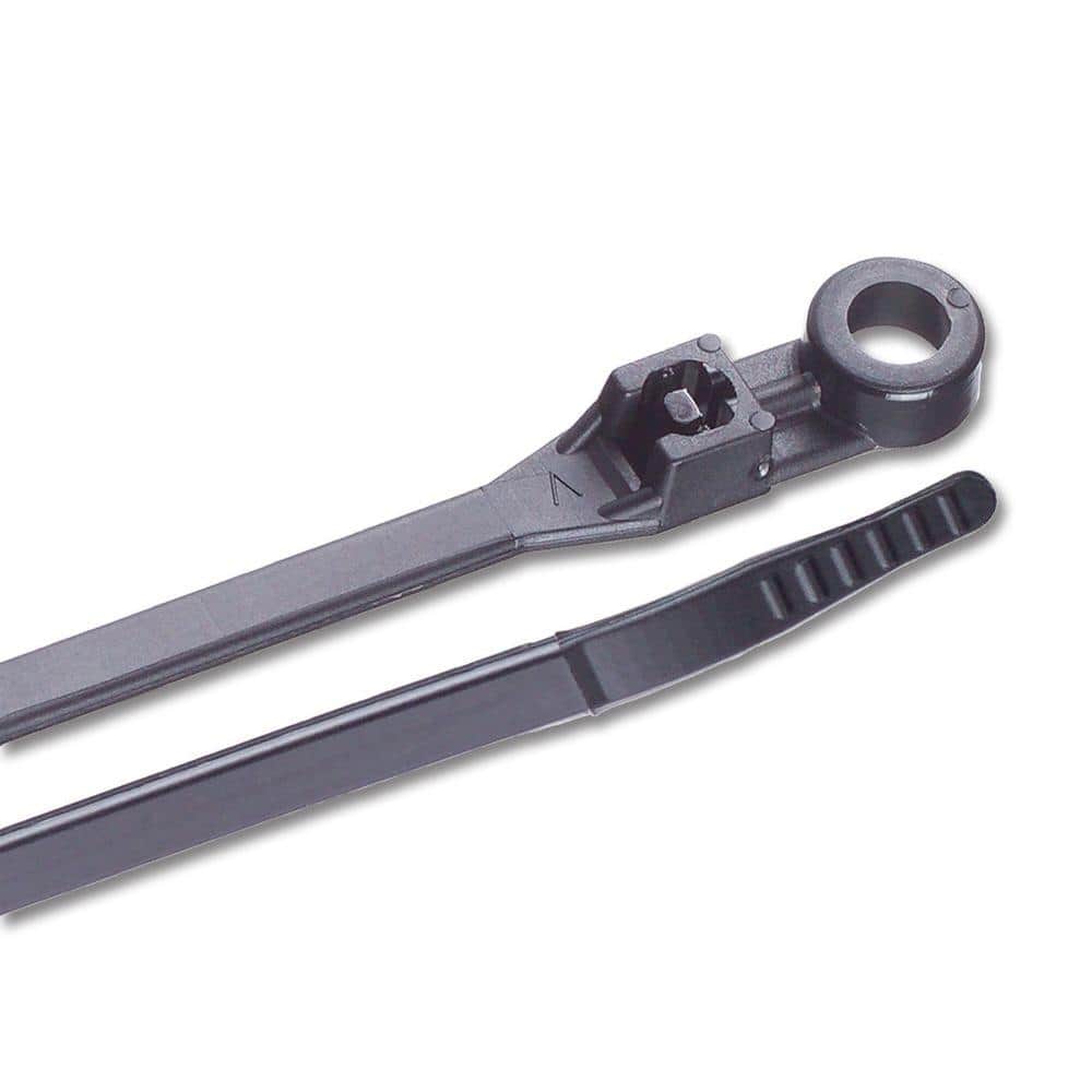 Commercial Electric 8 in. UV-Resistant Black Mounting Cable Ties (10 ...