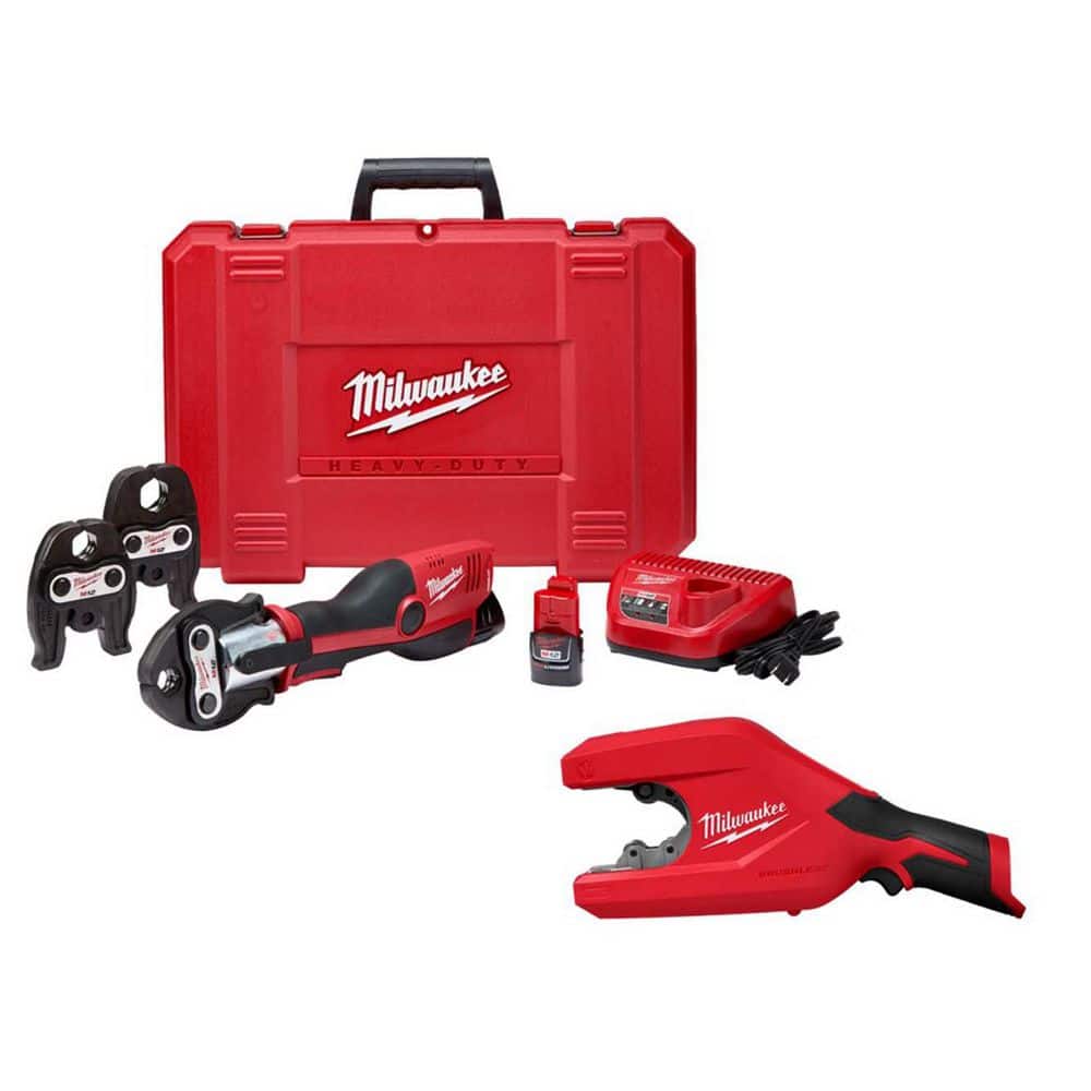 Milwaukee M12 12-Volt Lithium-Ion Force Logic Cordless Press Tool Kit ...