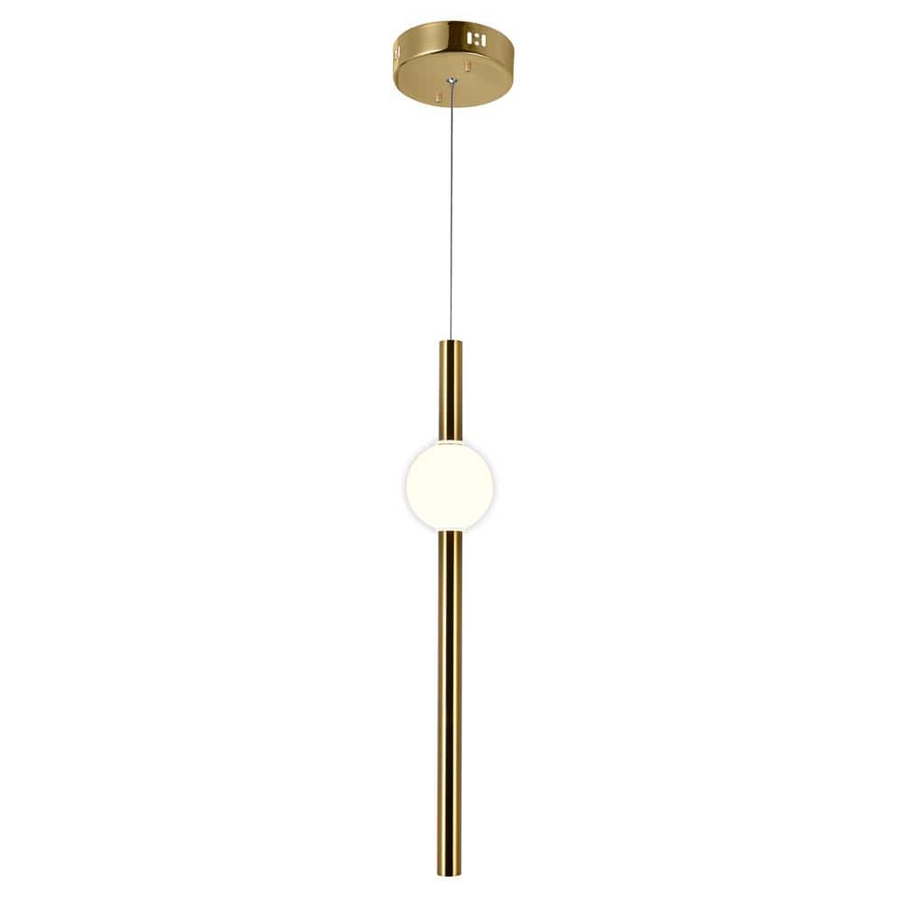 CWI Lighting Baton LED Mini Pendant With Brass Finish 1208P6-1-625 ...