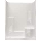 Ella 60 in. x 33 in. x 77 in. Standard Low Threshold 3-Piece Shower Kit ...