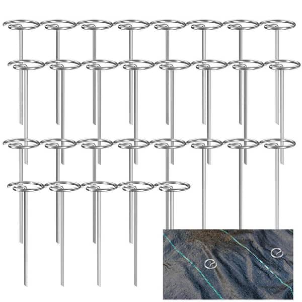 NVNOO 7 Gauge 6 in. Galvanized Thickened Landscape Circle Top Pins ...