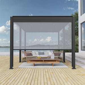 JOYESERY 13 ft. Outdoor Shade Pull Down Privacy Screen for Pergola ...