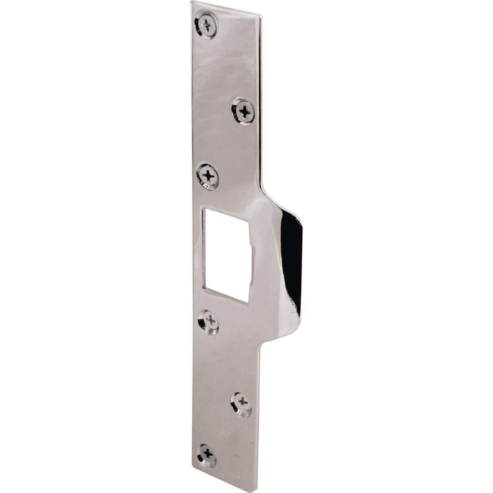 Prime-Line 7-7/8 in. Chrome-Plated Steel Maximum Security Latch Strike ...
