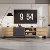 Harper & Bright Designs Modern Wooden Brown TV Stand Fits TVs up to 80 ...