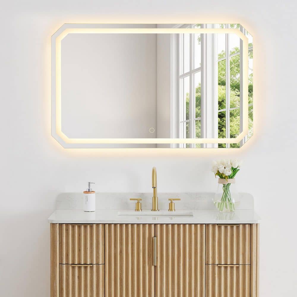 Altair Luma 48 in. W x 30 in. H Octagon Frameless LED Wall Mounted ...