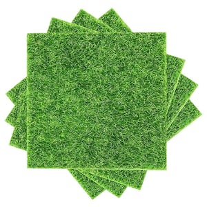 Afoxsos 12in. Green Artificial Grass Tiles Interlocking Turf Squares ...
