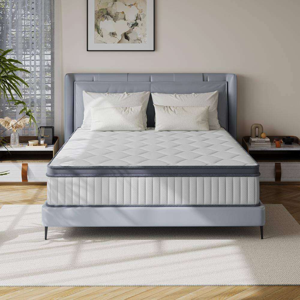 Babo Care Queen Medium Hybrid Memory Foam 10 in. Innerspring Breathable ...