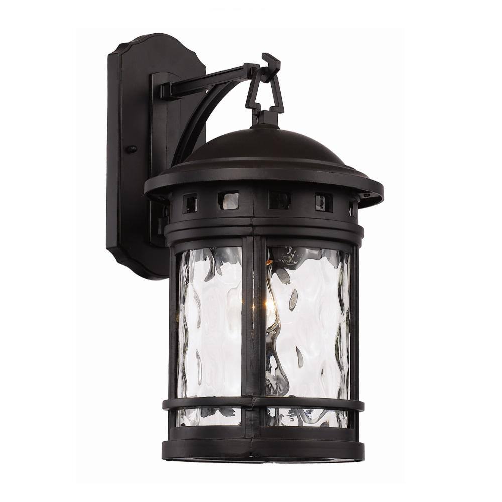 Bel Air Lighting Boardwalk 16.25 in. 1-Light Black Outdoor Wall Light ...
