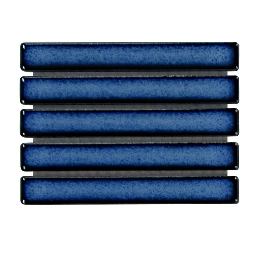 sunwings Stacked Blue 6 in. x 6 in. Glossy Porcelain Floor and Wall ...