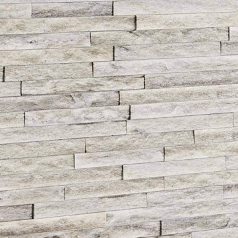CRUZ BAY STUDIO Slender Strip 3 in. x 6 in. Porcelain Split Face Marble ...