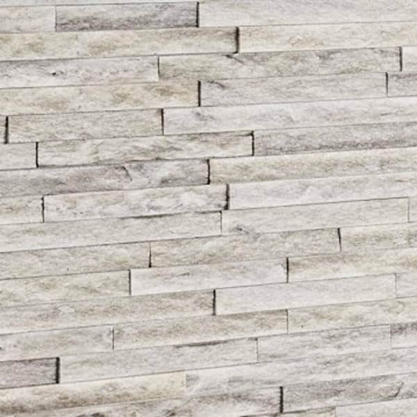 CRUZ BAY STUDIO Slender Strip 3 in. x 6 in. Porcelain Split Face Marble ...
