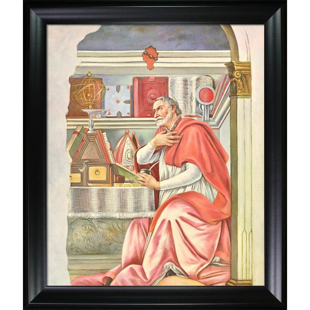 LA PASTICHE St Augustine by Botticelli Black Matte Framed Abstract Oil ...