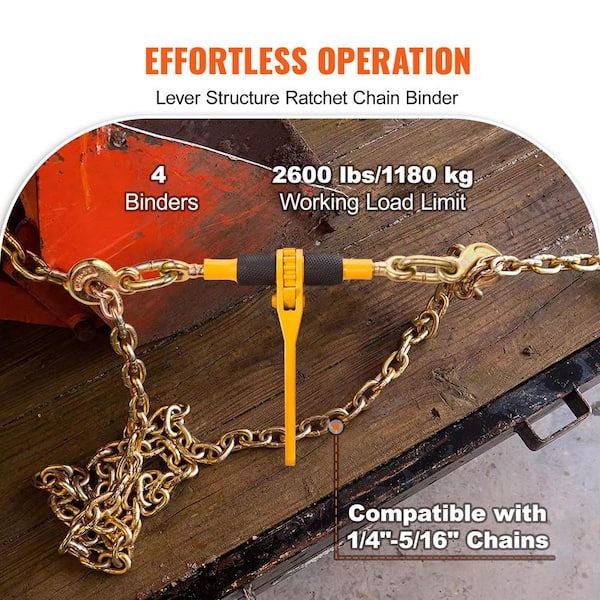 SKYSHALO 1/4-5/16 in., 2600 lbs. Ratchet Chain Binders, Safe Working ...