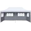 OVASTLKUY 10 ft. x 20 ft. White Patio Canopy Outdoor Instant Folding ...