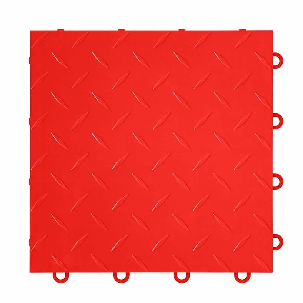 Reviews for FLOORINGINC Nitro Diamond 3/8 in. Garage Tiles, Victory Red ...