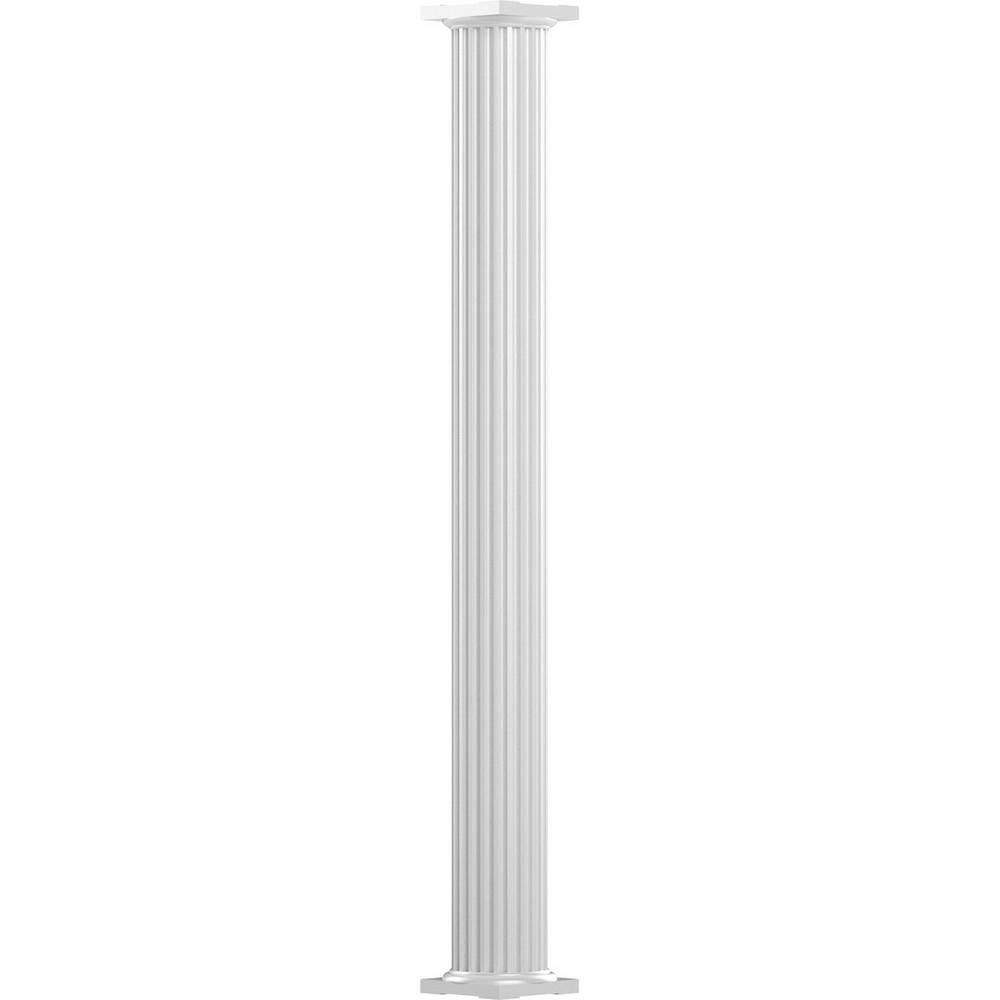 AFCO 11-1/2 in. x 8 ft. Gloss White Non-Tapered Fluted Round Shaft ...