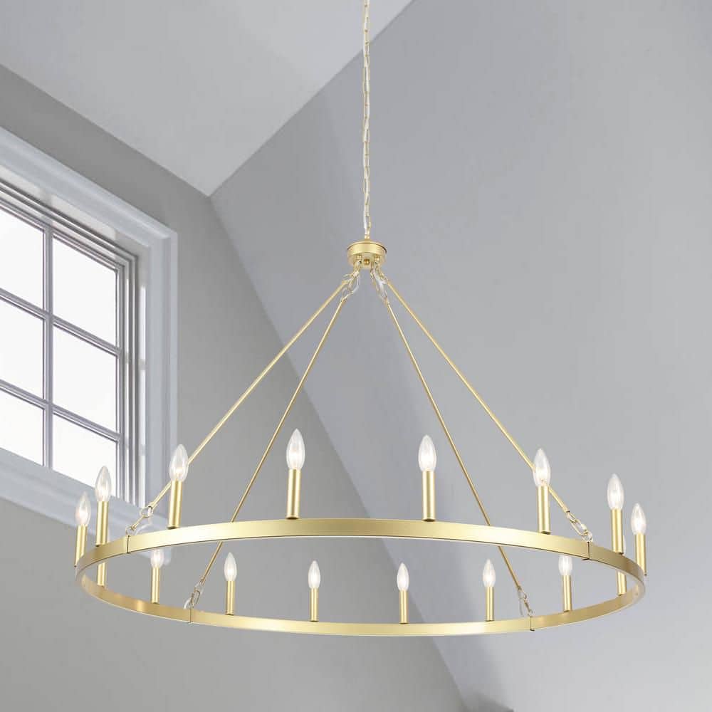 LWYTJO Vyolette 16-Light Spray-Painted Gold 47 in. Large Modern ...