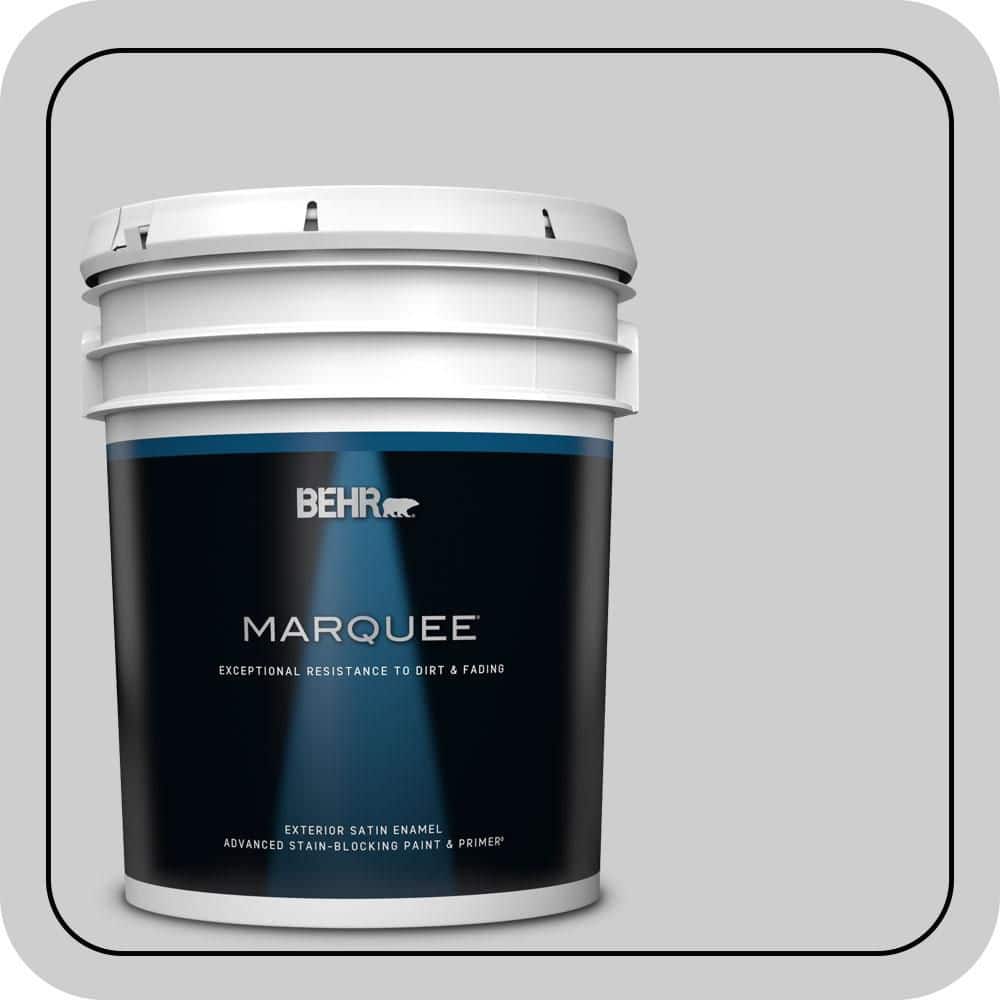 BEHR MARQUEE 5 gal. #770E-2 Silver Screen Color Satin Enamel Exterior ...