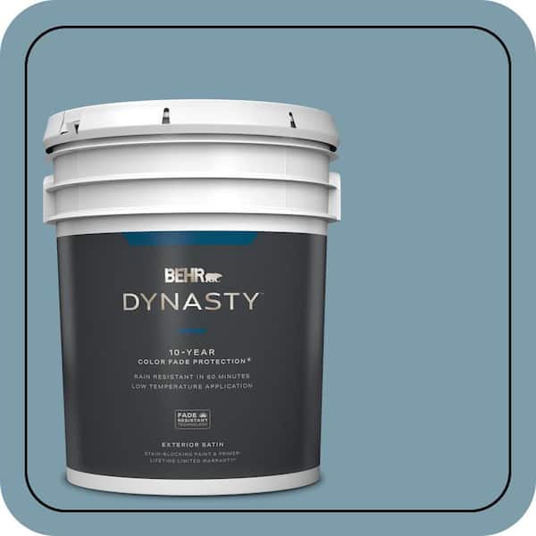 BEHR DYNASTY 5 gal. #S470-4 Dolphin Blue Satin Enamel Exterior Stain ...