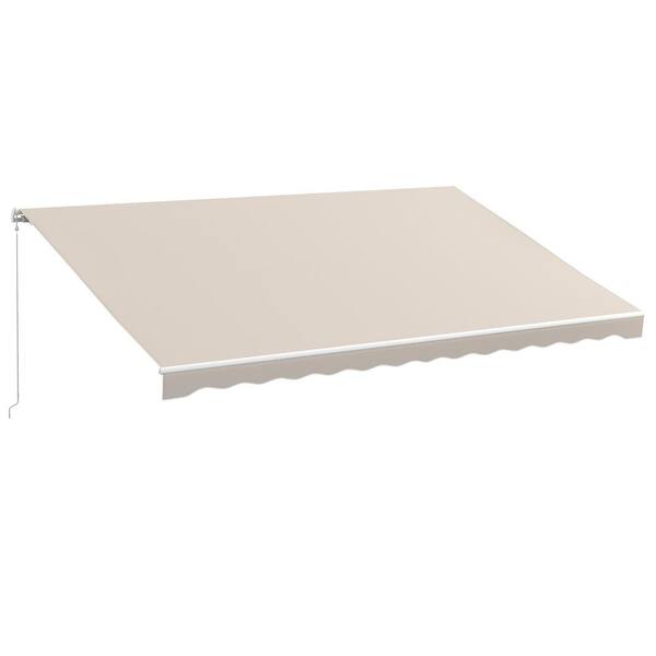 Outsunny 15.75 ft. x 9.8 ft. Cream White Rectangle Retractable Sunshade ...