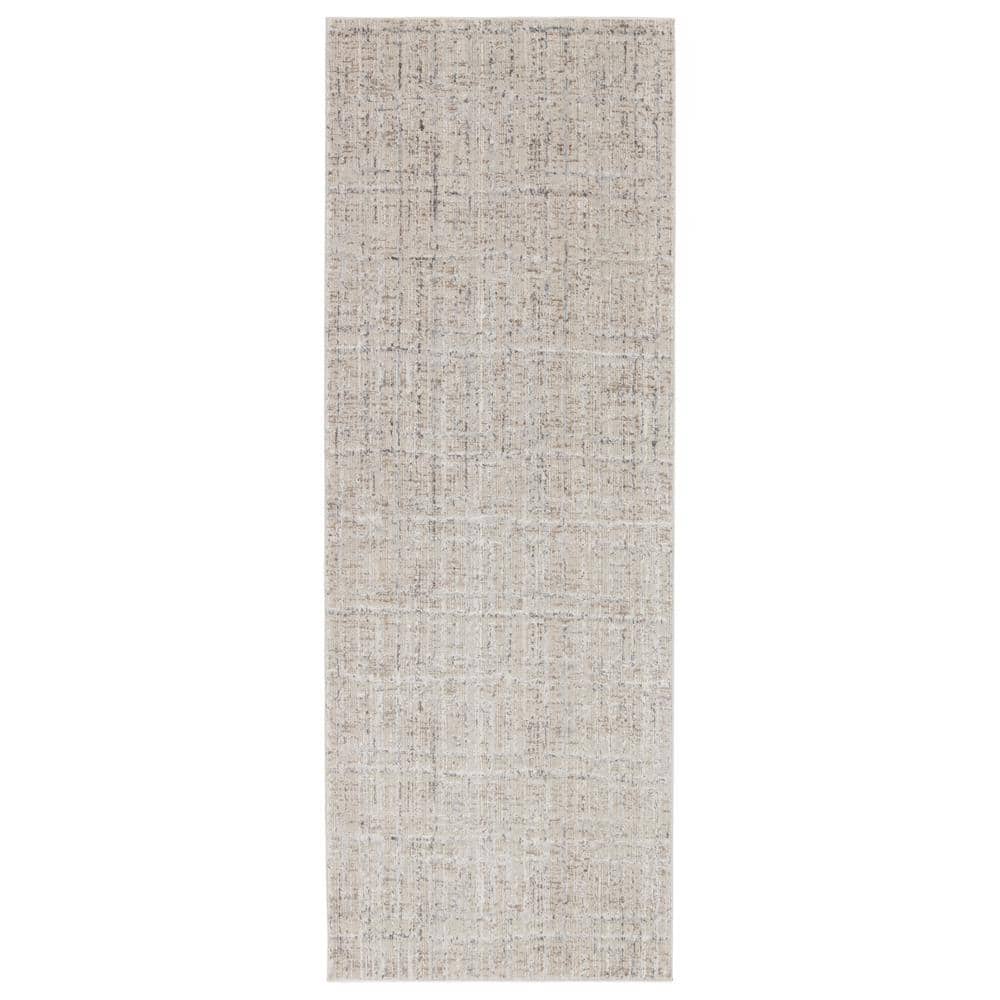 Jaipur Living Sovis Light Gray/Ivory 3 ft. x 8 ft. Abstract Runner Area ...