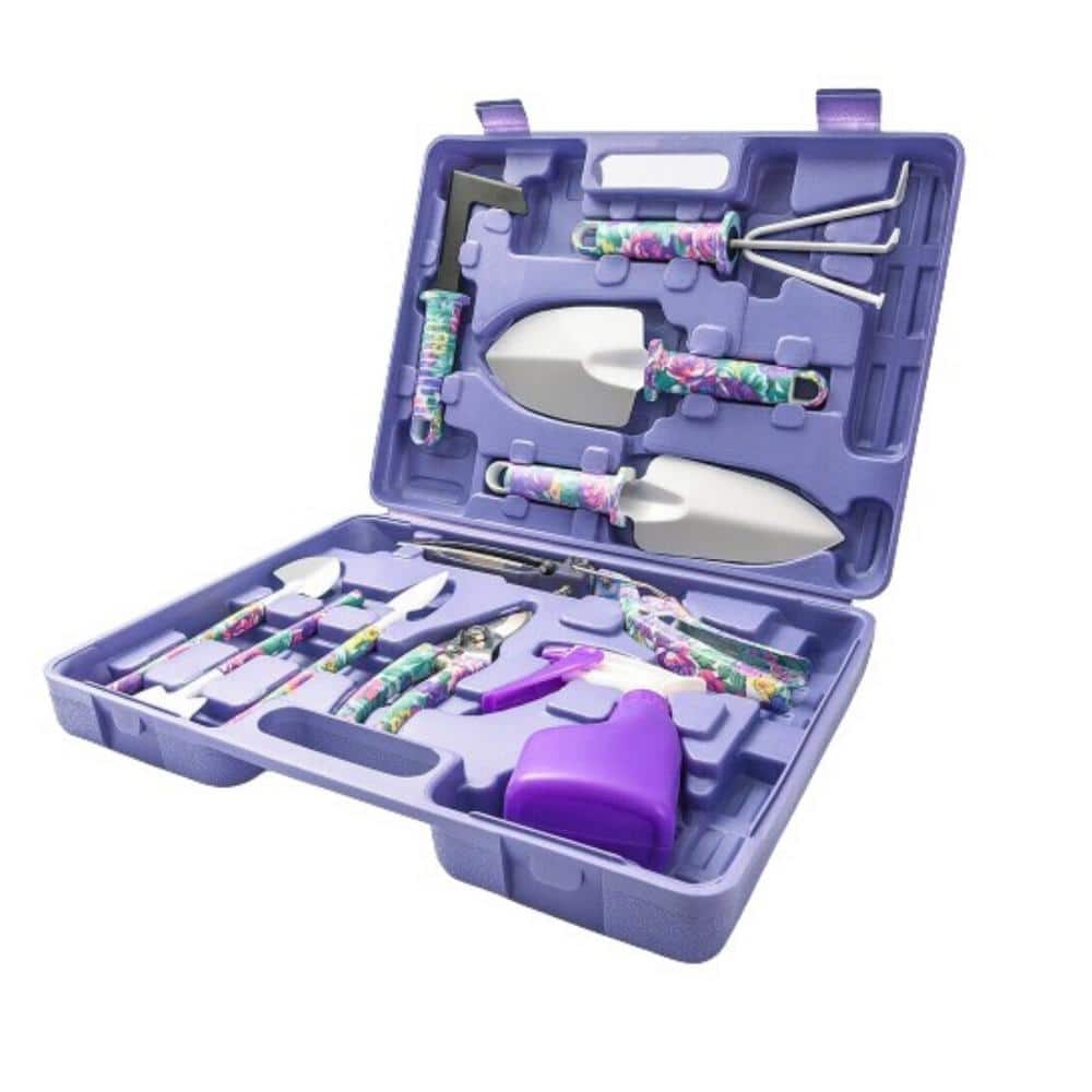 Misopily 10-Piece Garden Tool Set Hand Gardening Tools Kit Purple Non ...