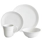 Over and Back 32-Piece White Porcelain Dinnerware Set (Service for 8 ...