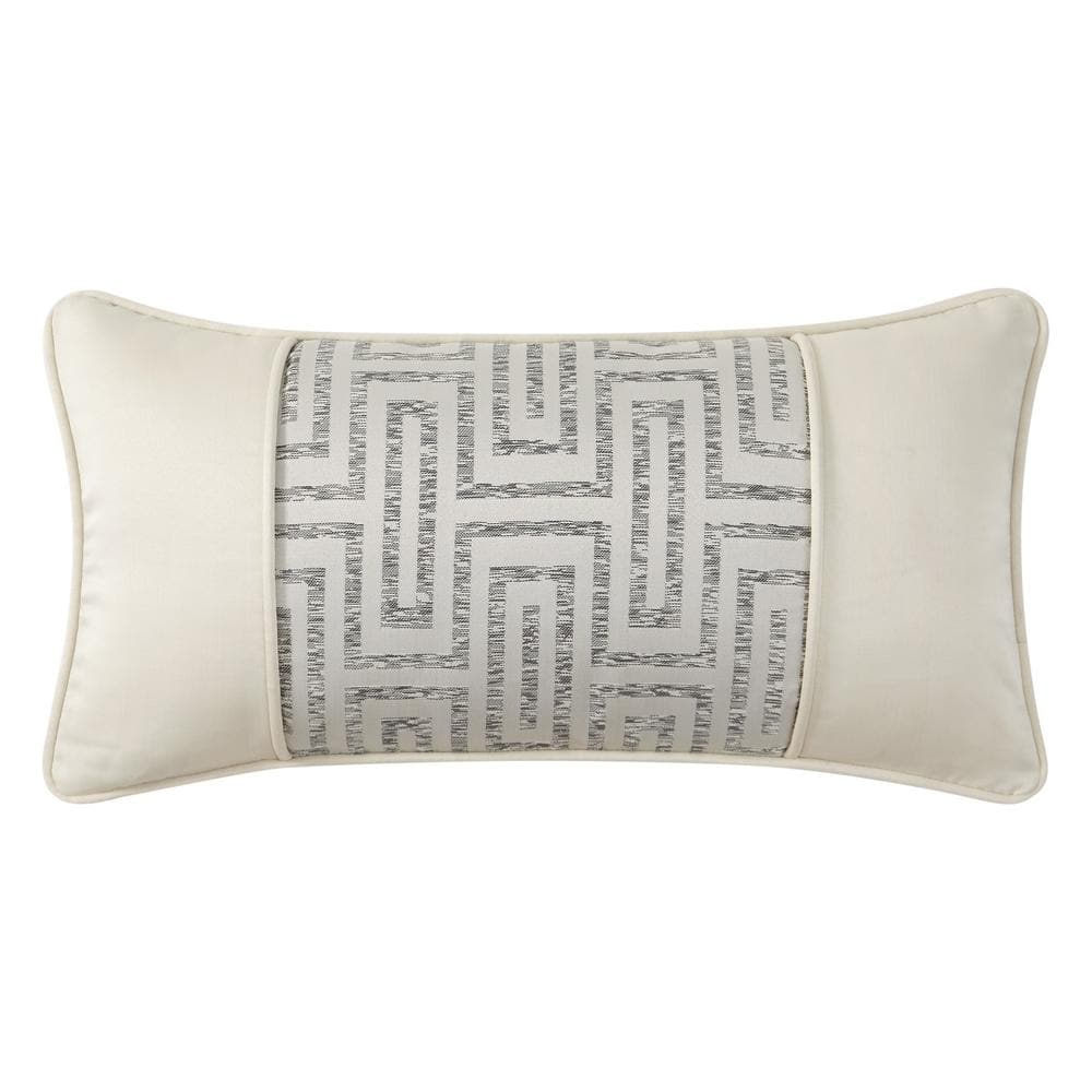 WATERFORD Brosna Grey 11 in. X 22 in. Decorative Pillow DPBSNAW05511X22 ...