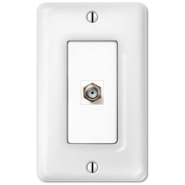 AMERELLE Allena 1 Gang Coax Ceramic Wall Plate - White 3020CXW - The ...