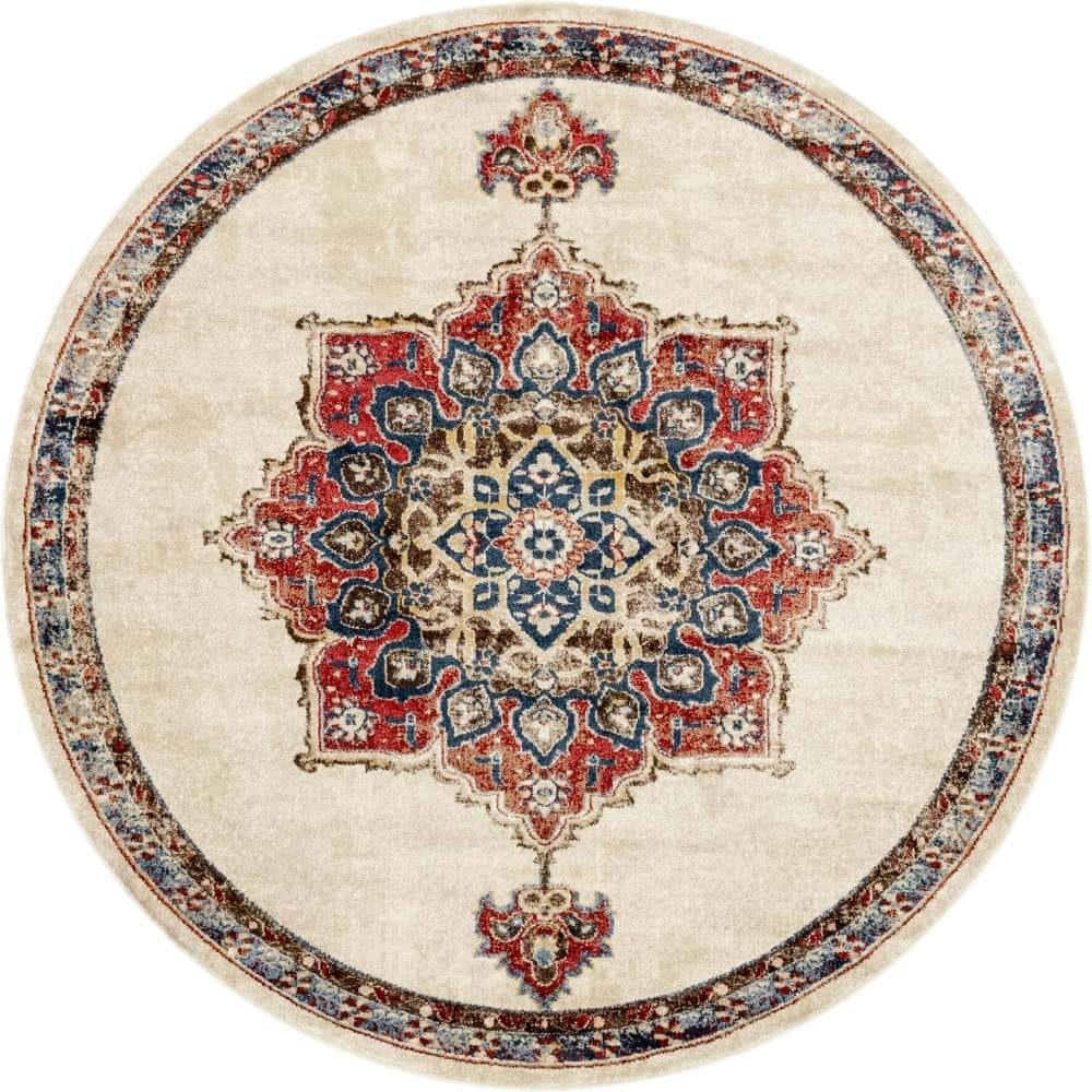 Unique Loom Utopia Helios Cream 7' 0 x 7' 1 Area Rug 3145758 - The Home ...