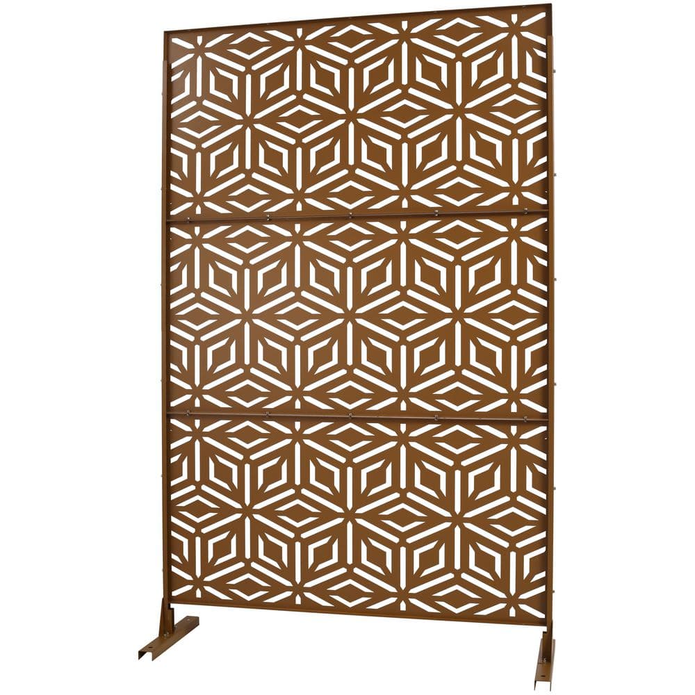 Outdoor and Indoor 6.3 ft. x 4 ft. Freestanding Decorative Privacy ...