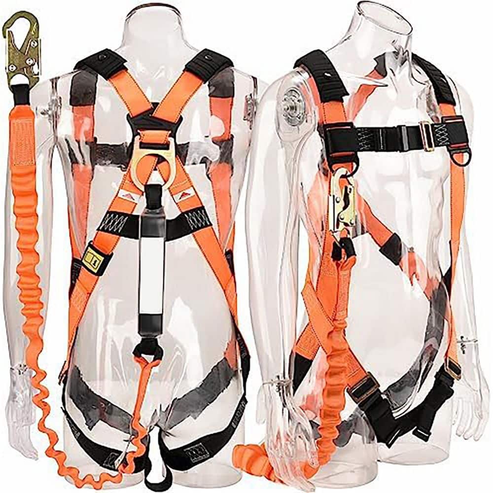 KIWDZFU Industrial Fall Protection Safety Harness with 6-Foot Shock ...