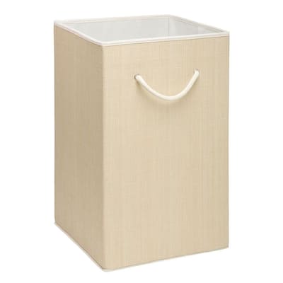Honey-Can-Do Square Bamboo Wicker Laundry Hamper HMP-01620