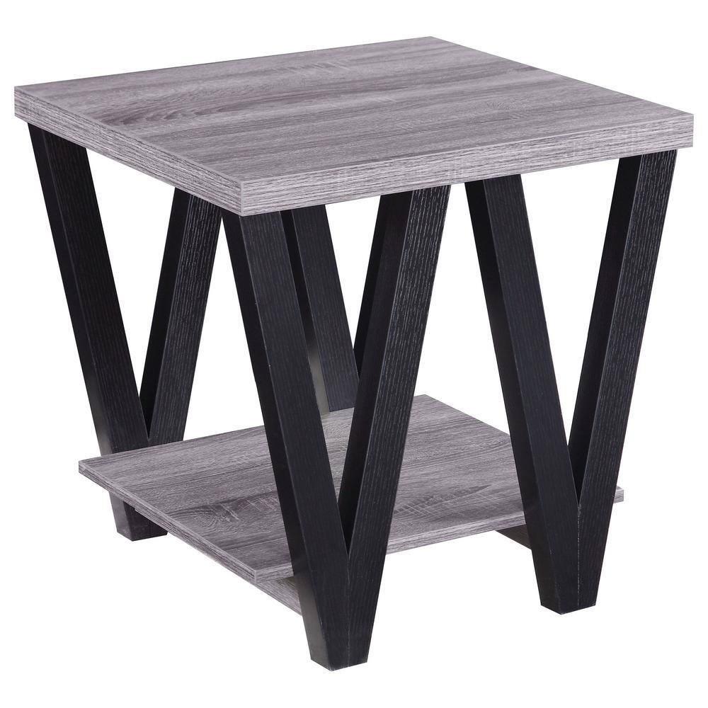 Coaster Angled Leg End Table Black and Grey 705397 - The Home Depot