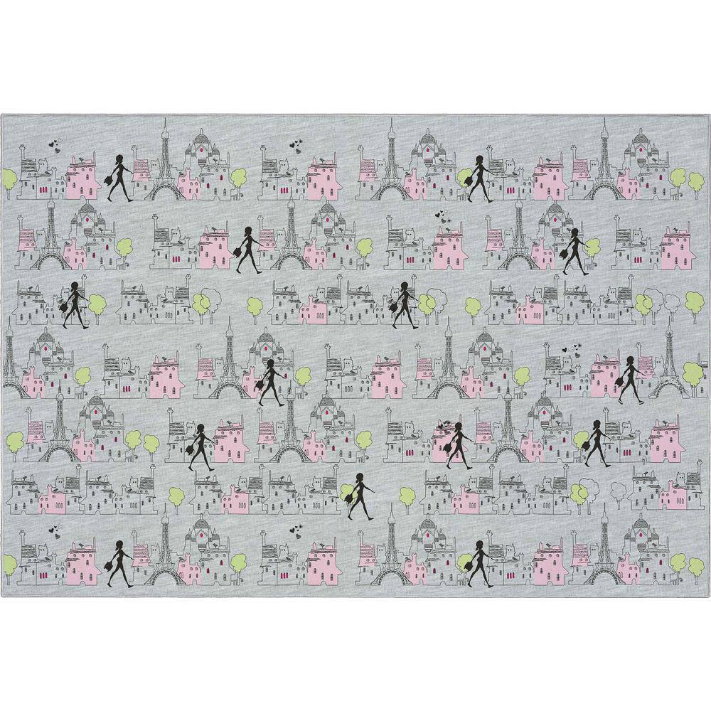 Well Woven Miraculous Ladybug Walking In Paris Grey 6 ft. x 9 ft. Area ...
