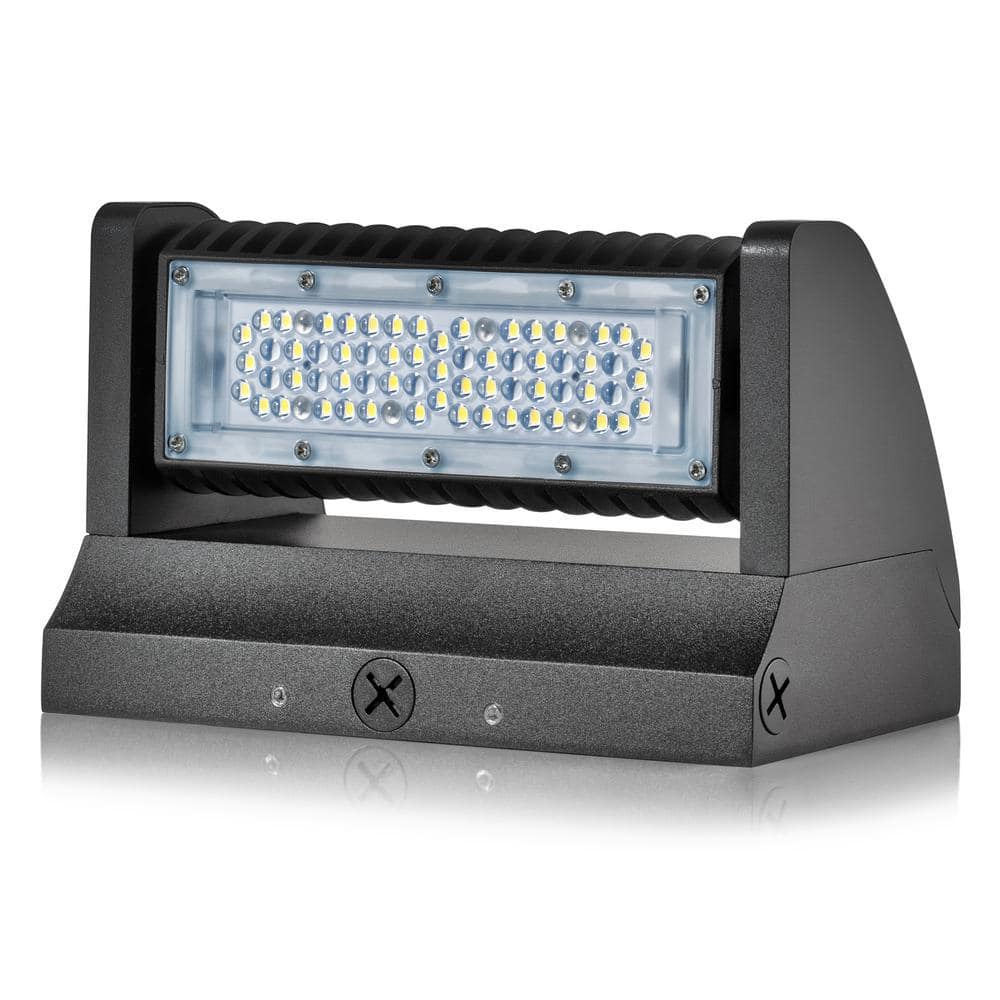 Hyperikon Rotatable 150-Watt Equivalent Integrated LED Black Outdoor ...
