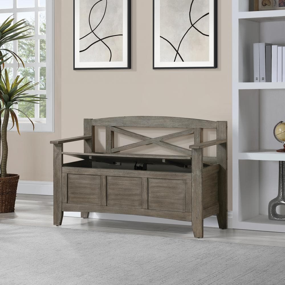 OSP Home Furnishings Metro Entry Way Bench in Greystone finish MET42-GS ...