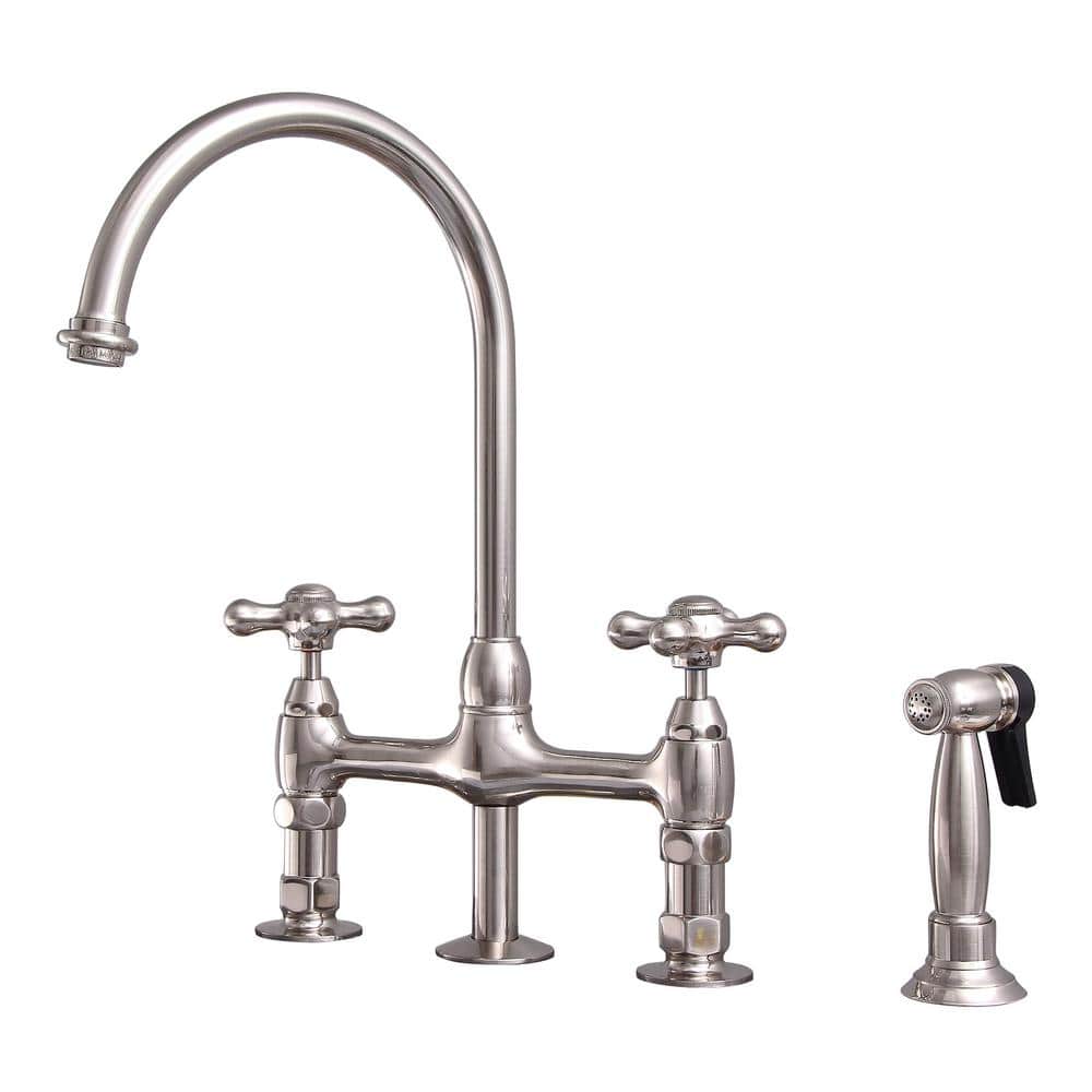 Barclay Products Harding Two Handle Bridge Kitchen Faucet with ...
