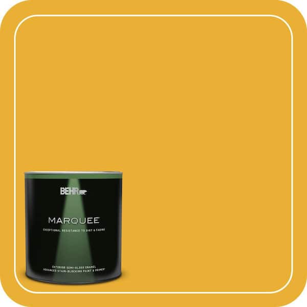 BEHR MARQUEE 1 qt. #P280-7 Midsummer Gold Semi-Gloss Enamel Exterior ...