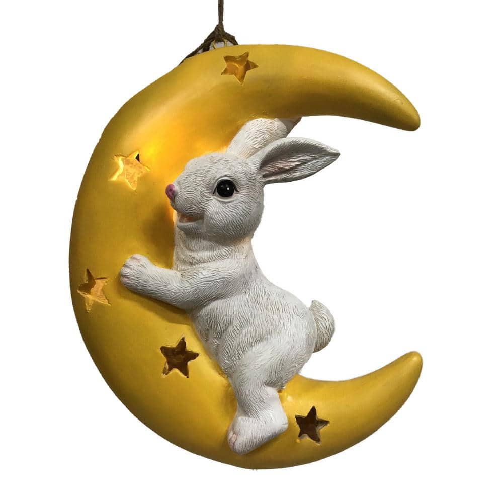Moon And Rabbit Garden Outdoor Solar Ornaments Rabbit Holds The Moon ...