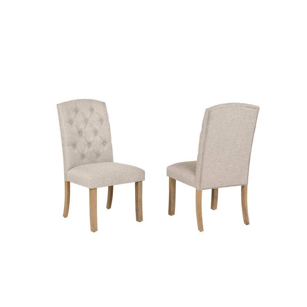 Best Quality Furniture Katt Beige Linen Fabric with Rustic Light Oak ...