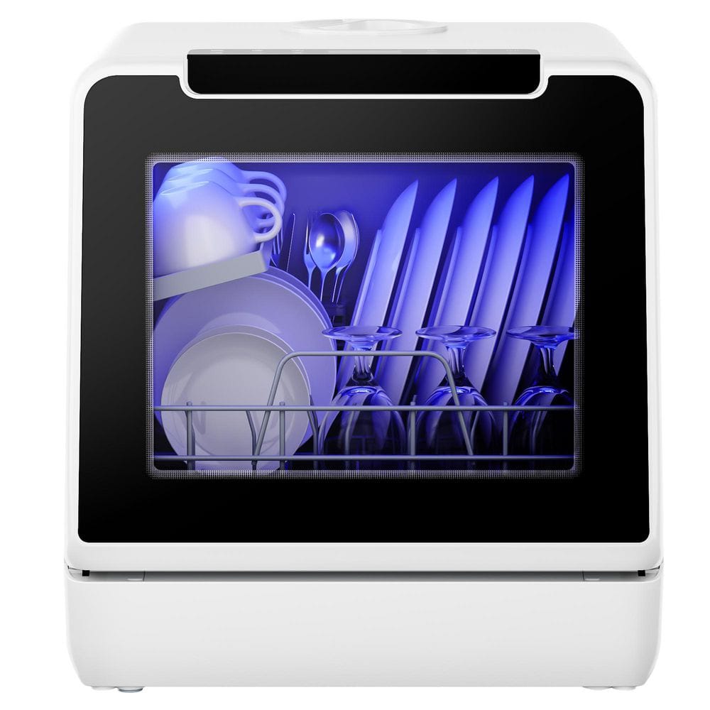 SIMZLIFE 16.5 in. Countertop Dishwasher in Whites with 5L Built-in ...