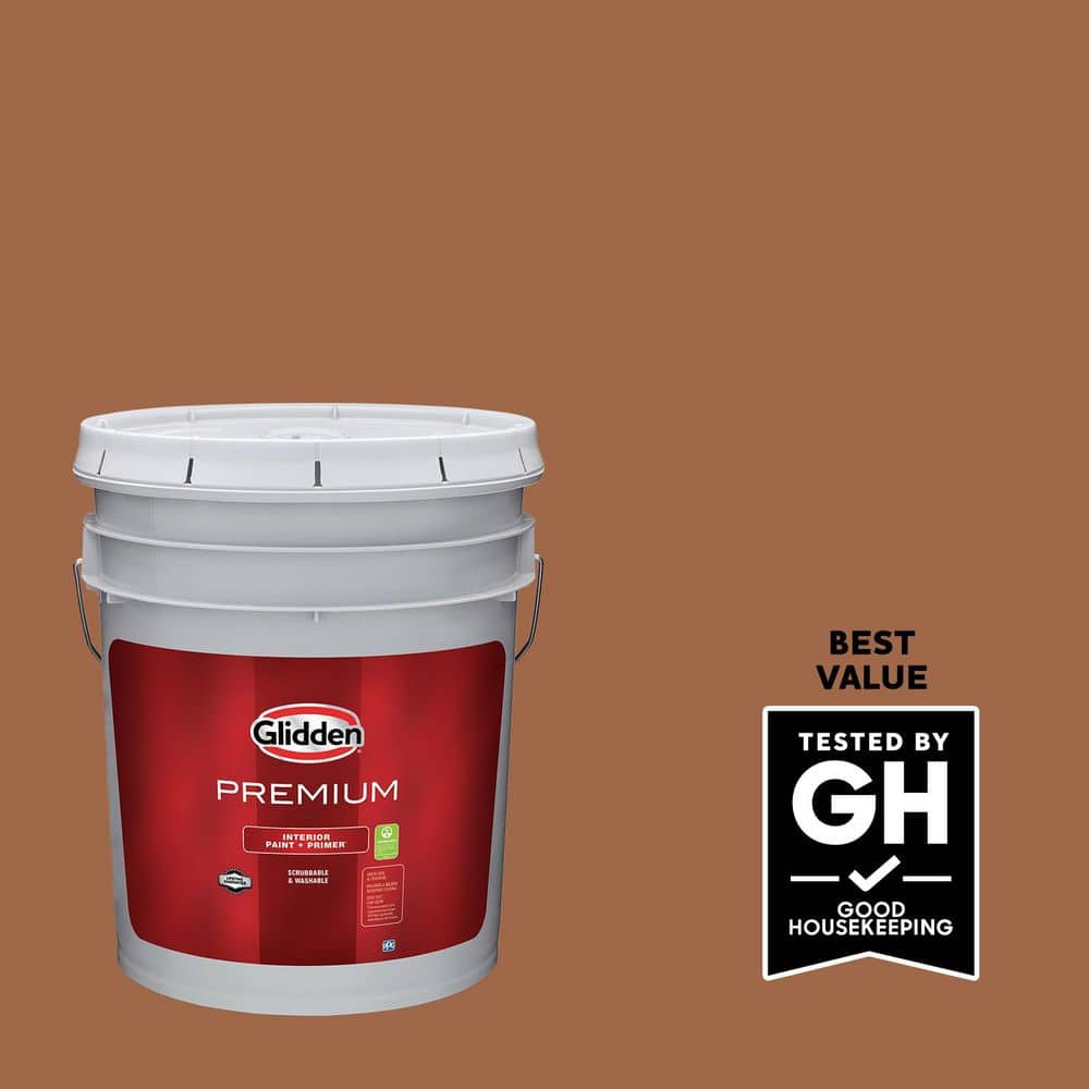 Glidden Premium 5 gal. PPG1069-6 Foxfire Brown Flat Interior Latex ...