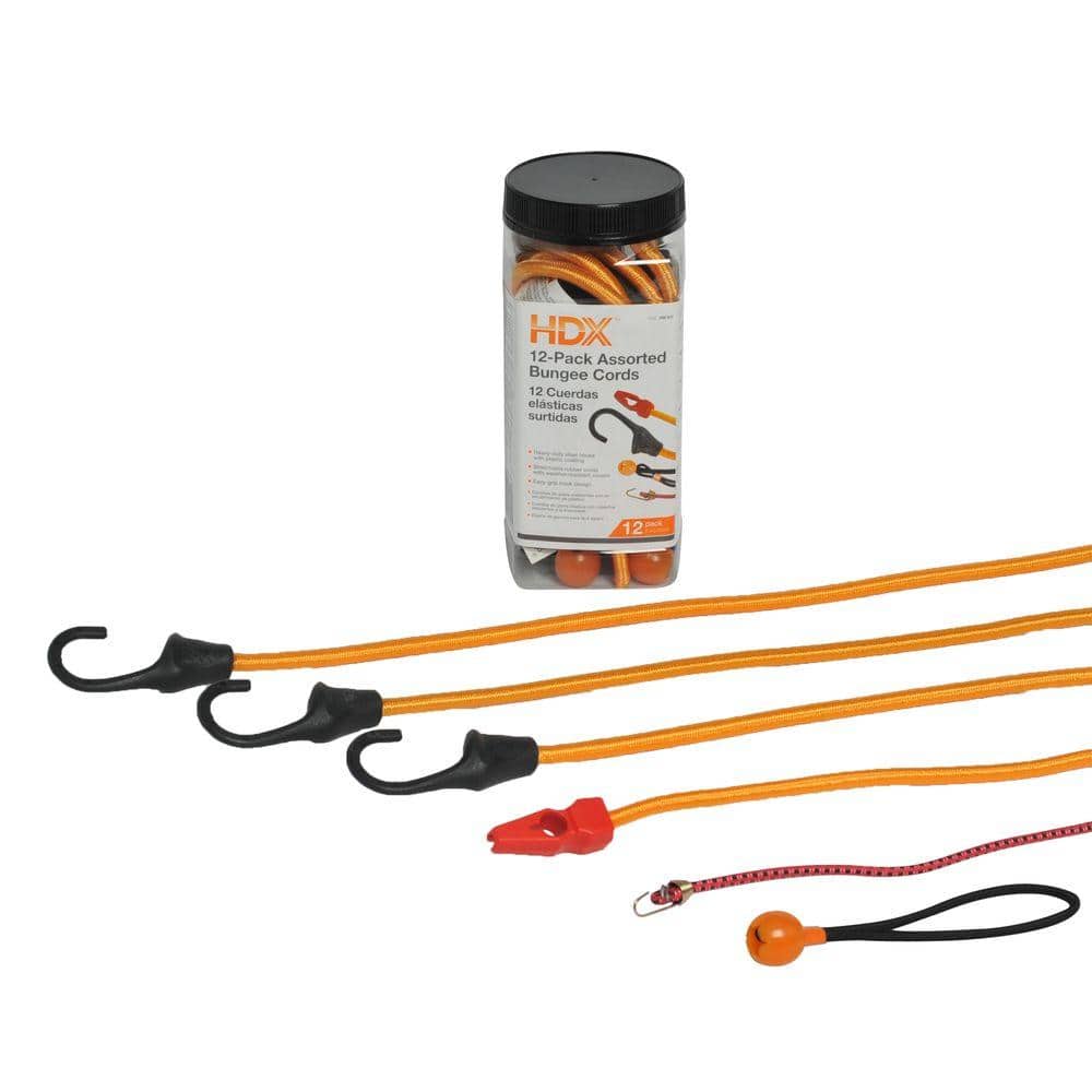 HDX 12-Piece Super Strong Bungee Assortment JBS12N - The Home Depot